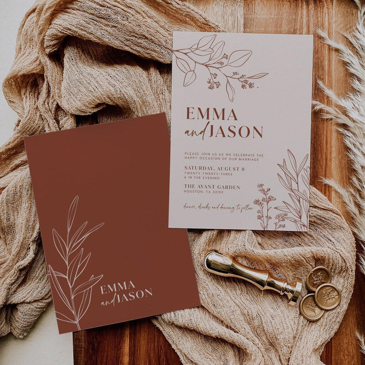 Boho Floral Wedding Invitation Suite – LovelyTemplatesCo