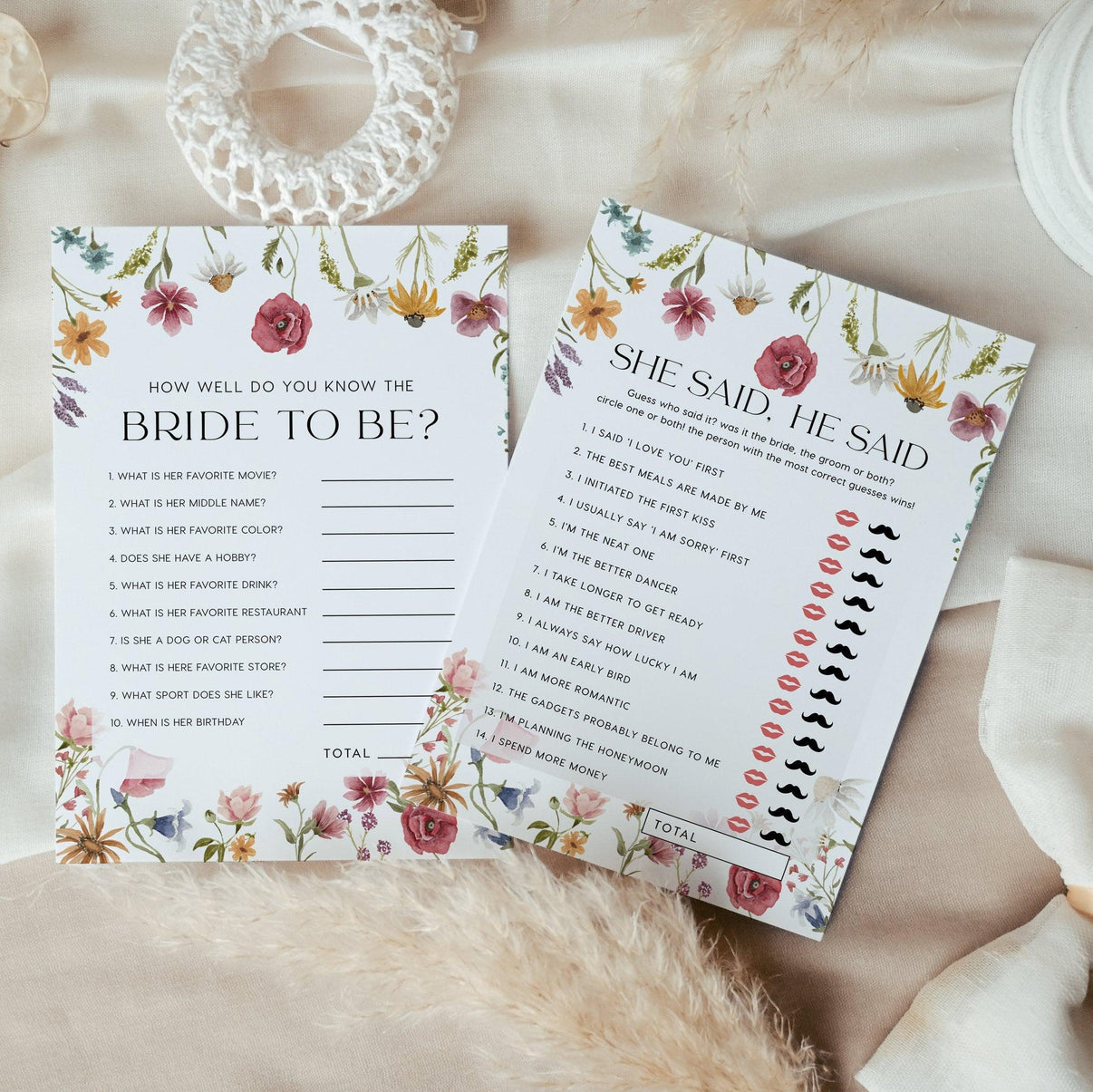 Editable Bridal Shower Games Bundle: Love is in Bloom – LovelyTemplatesCo